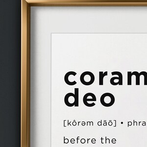 Coram Deo Definition Print / Coram Deo / Reformation Print / Reformed ...