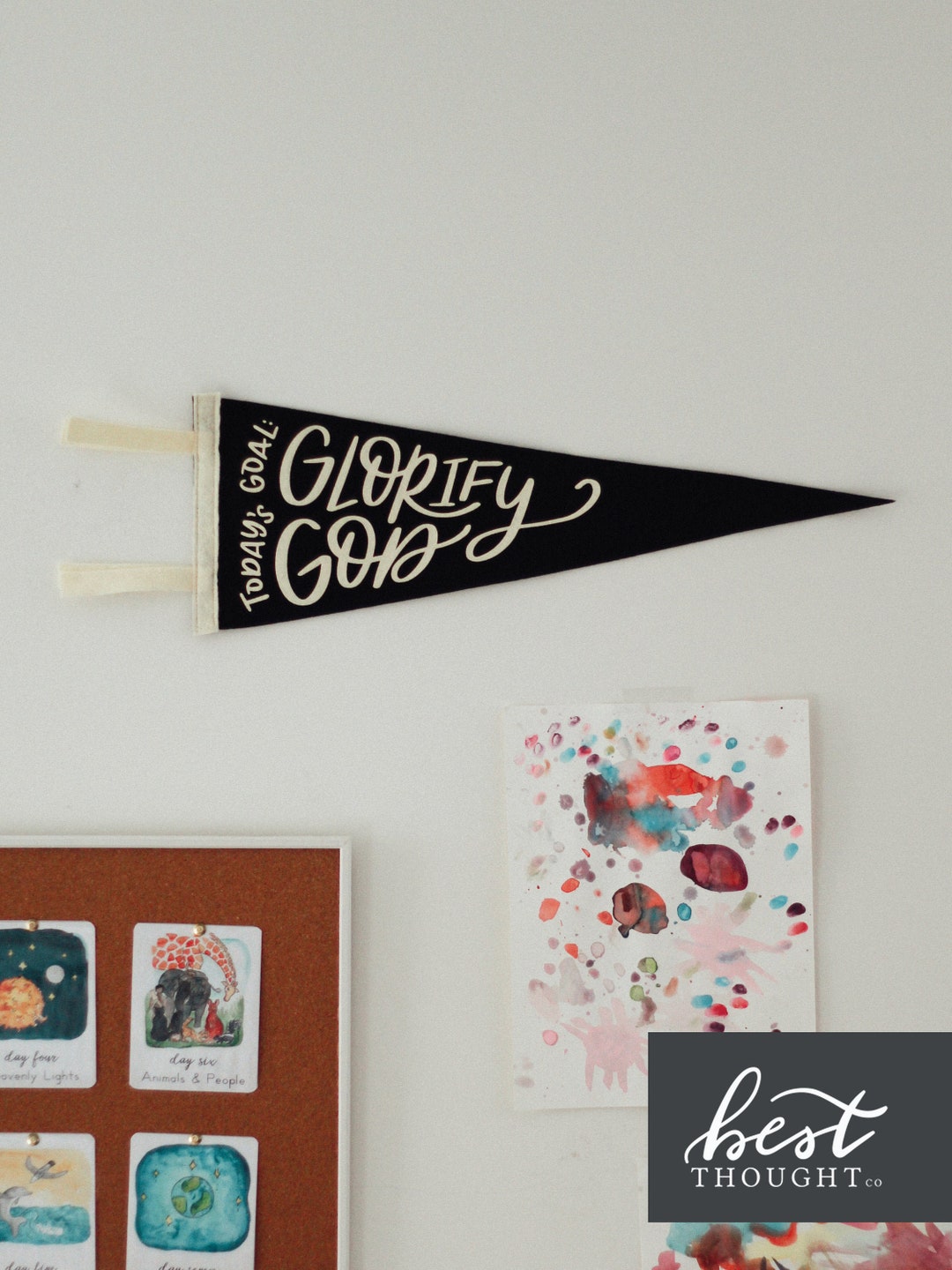 Today's Goal: Glorify God Pennant / Christian Home Decor / Reformed ...