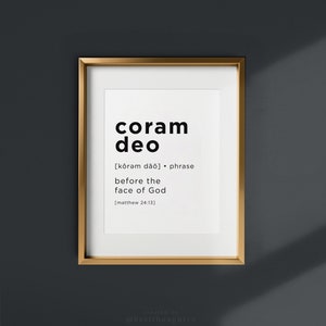 Coram Deo Definition Print / Coram Deo / Reformation Print / Reformed ...