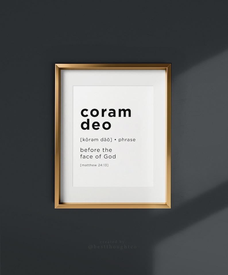 Coram Deo Definition Print / Coram Deo / Reformation Print / - Etsy