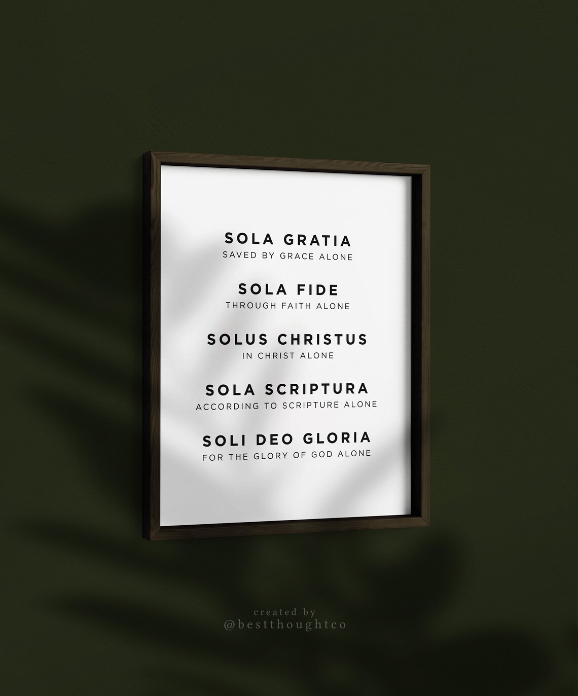 Five Solas Print / 5 Solas / Reformed Theology Print / 5 Solas | Etsy