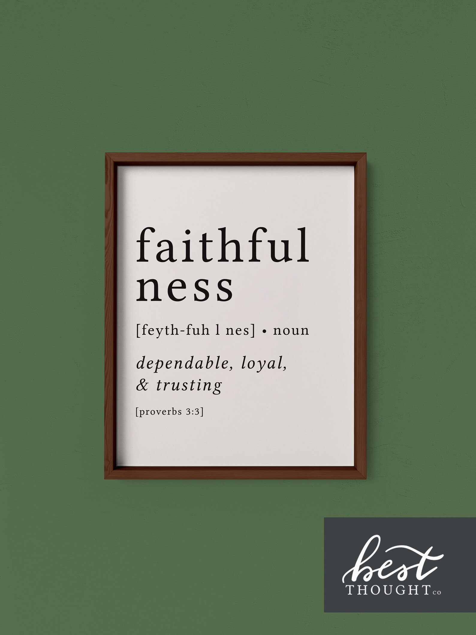 Faithfulness Print / Definition Print / Fruit of the Spirit / | Etsy