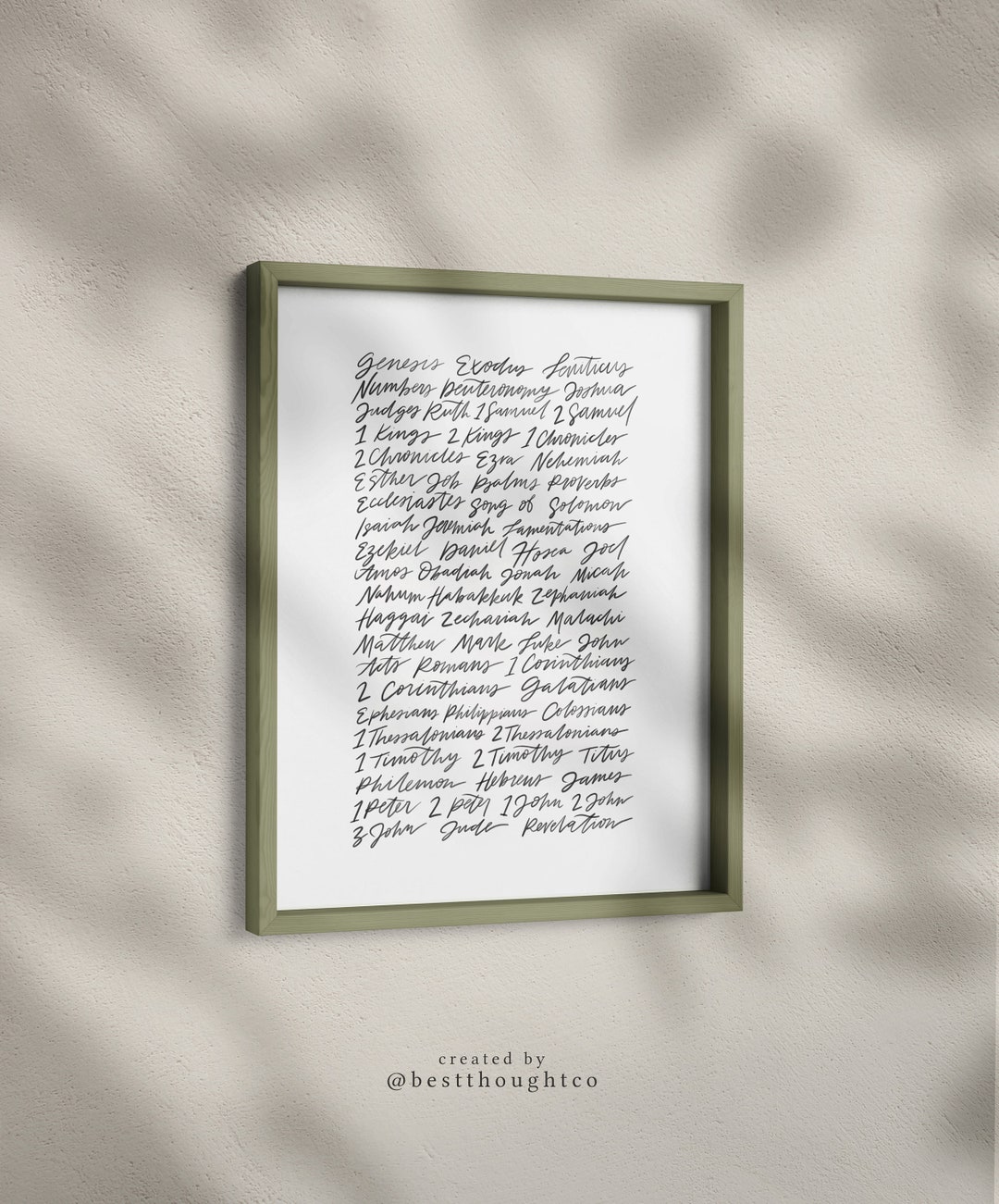 Books of the Bible Print / Old Testament / New Testament / Bible Wall ...