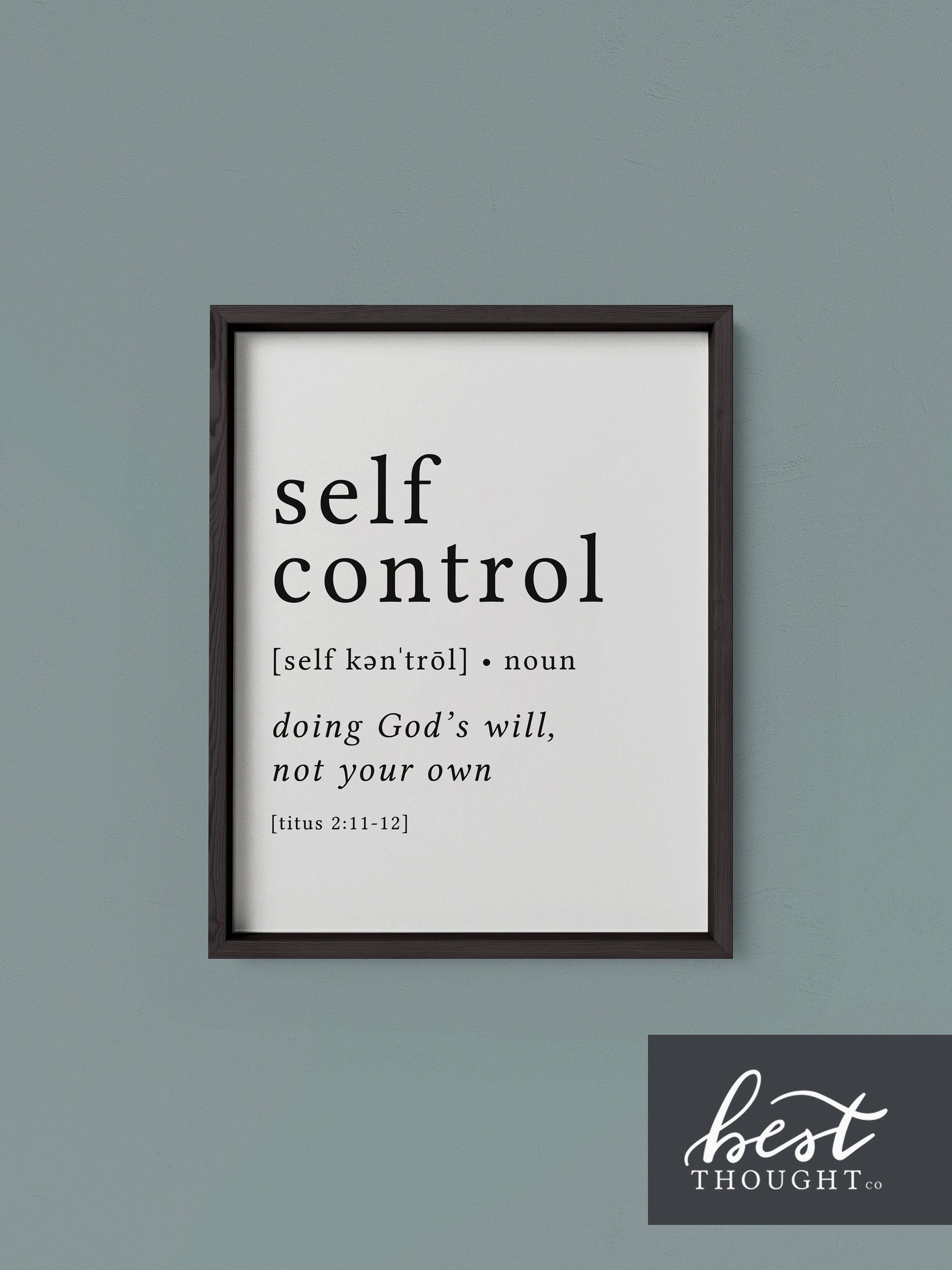 Self Control Print / Definition Print / Fruit of the Spirit / | Etsy