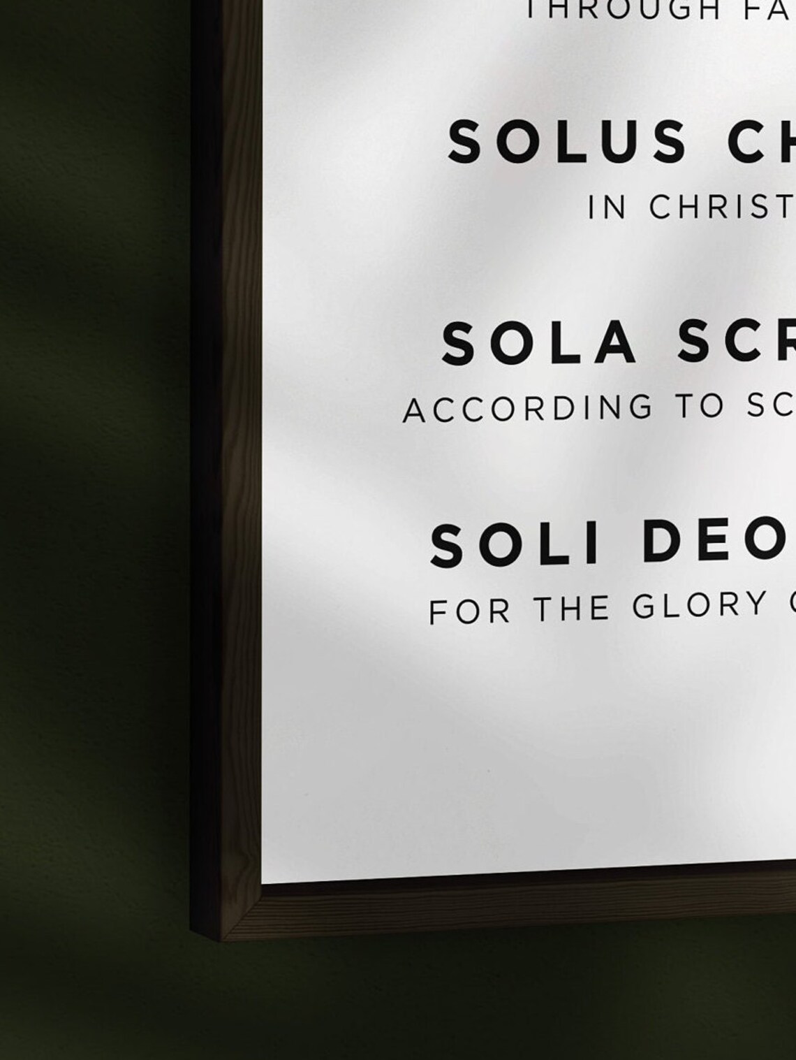 Five Solas Print / 5 Solas / Reformed Theology Print / 5 Solas | Etsy