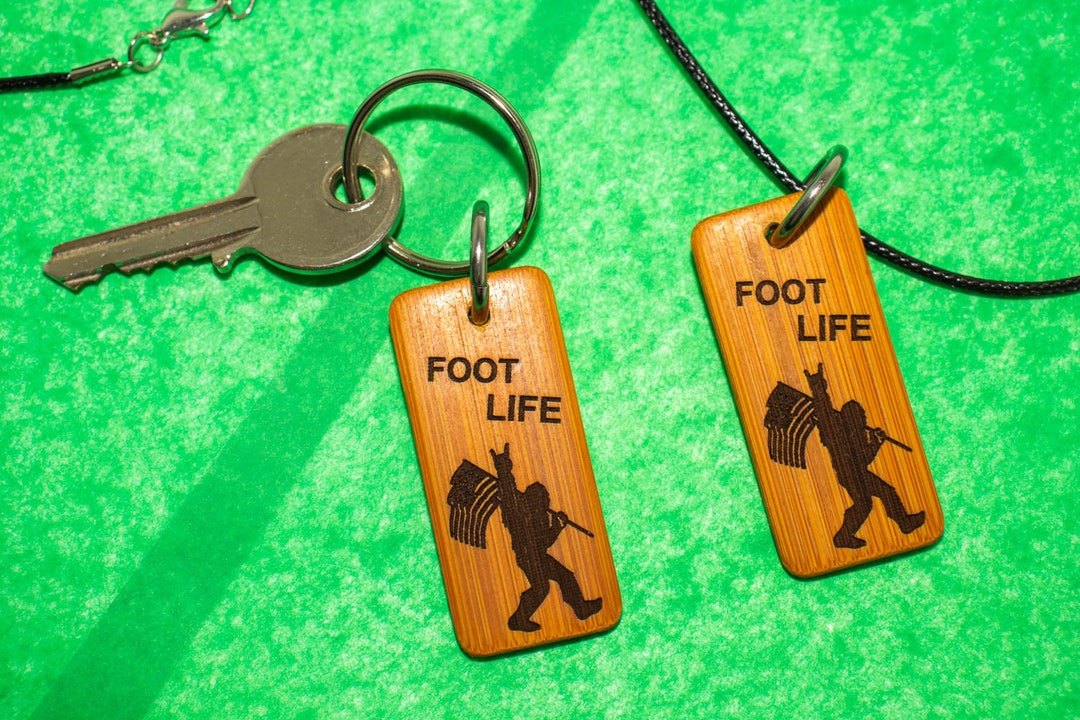 Foot Life Keychain Key Ring Laser Engraved Keyring Keys Animal, Animals ...