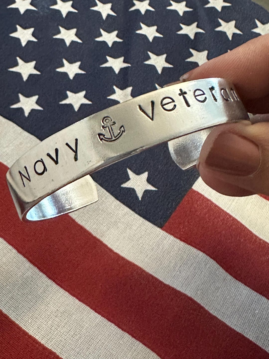 Navy Veteran Hand Stamped Bracelet, Proud Navy Vet, 7x 1/2 Mens Cuff ...