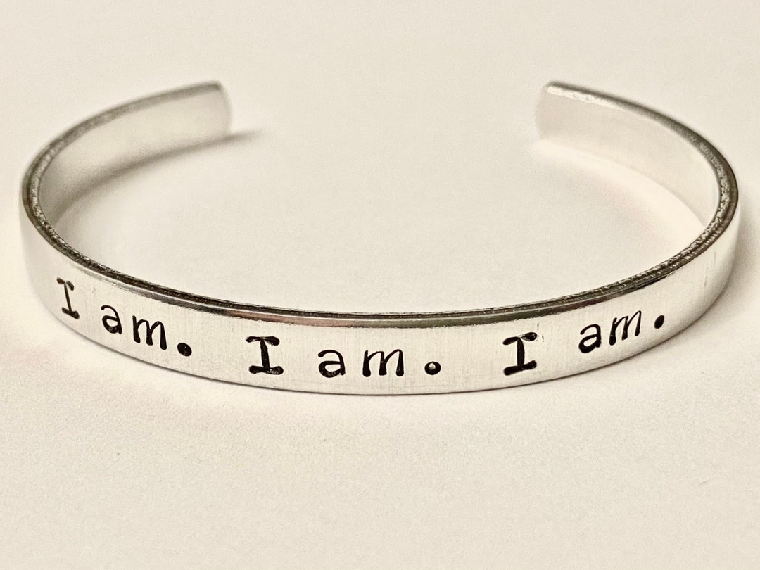 I Am. I Am. I Am. Hand Stamped Bracelet, Sylvia Plath Quote, Feminist ...