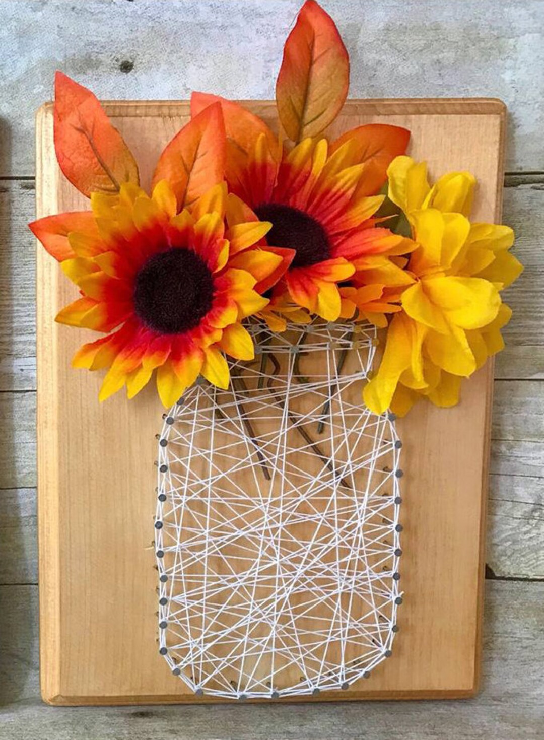 Jar String Art Kit (seasonal Flowers Included) - Etsy