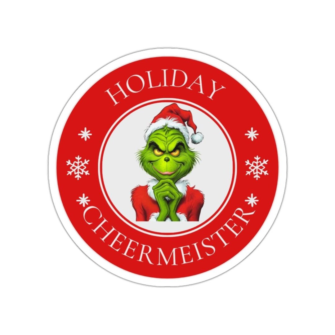 Grinchy Cheermeister Sticker Christmas Holiday Decal Grinchmas Fun ...