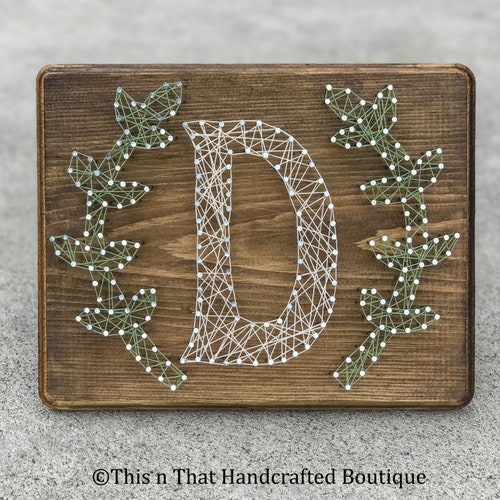 Laurel Wreath Monogram String Art String Art Letter String - Etsy