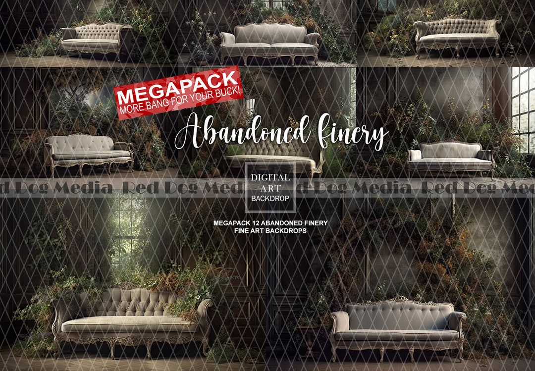 MEGAPACK 12 Abandoned Finery Digital Art Backdrops, Couch Backdrop ...
