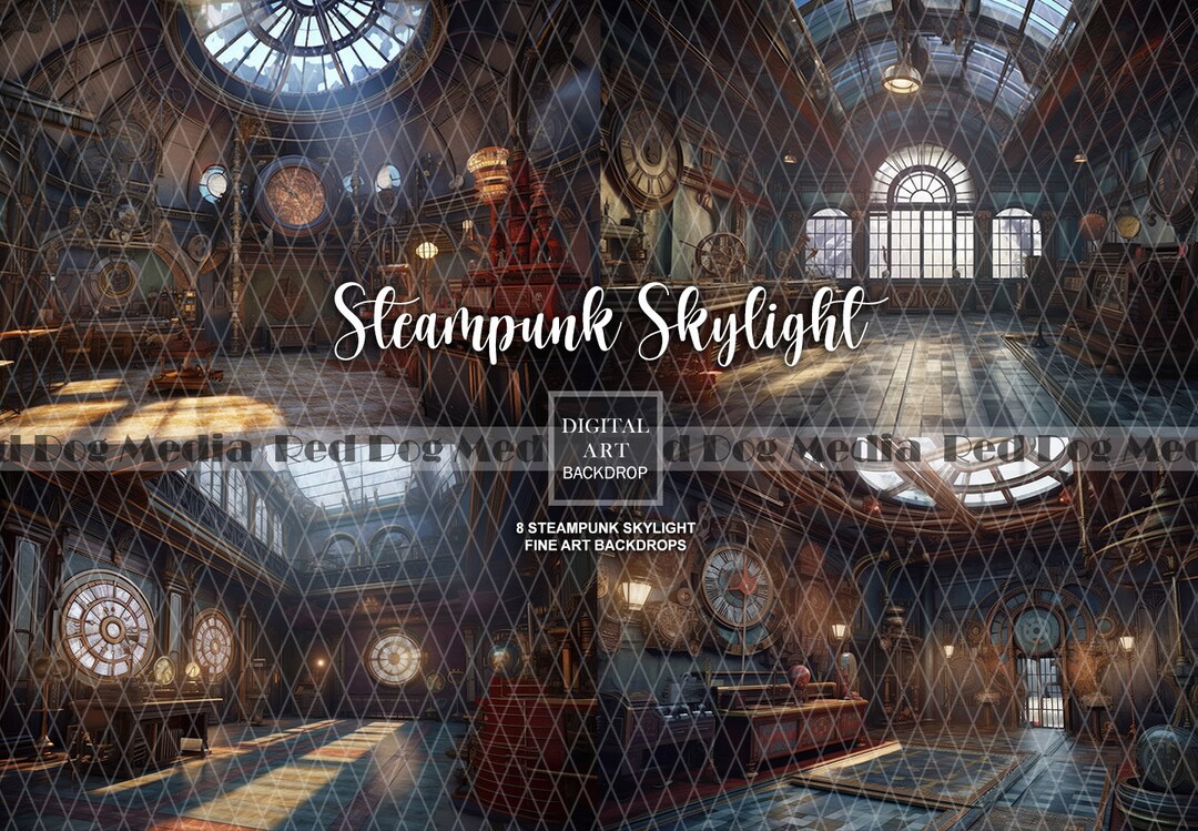 8 Steampunk Skylight Fine Art Backdrops, Fine Art Digital Backdrop ...
