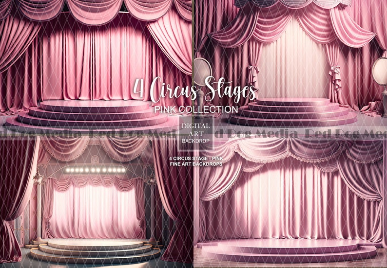 4 Circus Stage Fine Art Backdrops Pink Collection Fine Art - Etsy