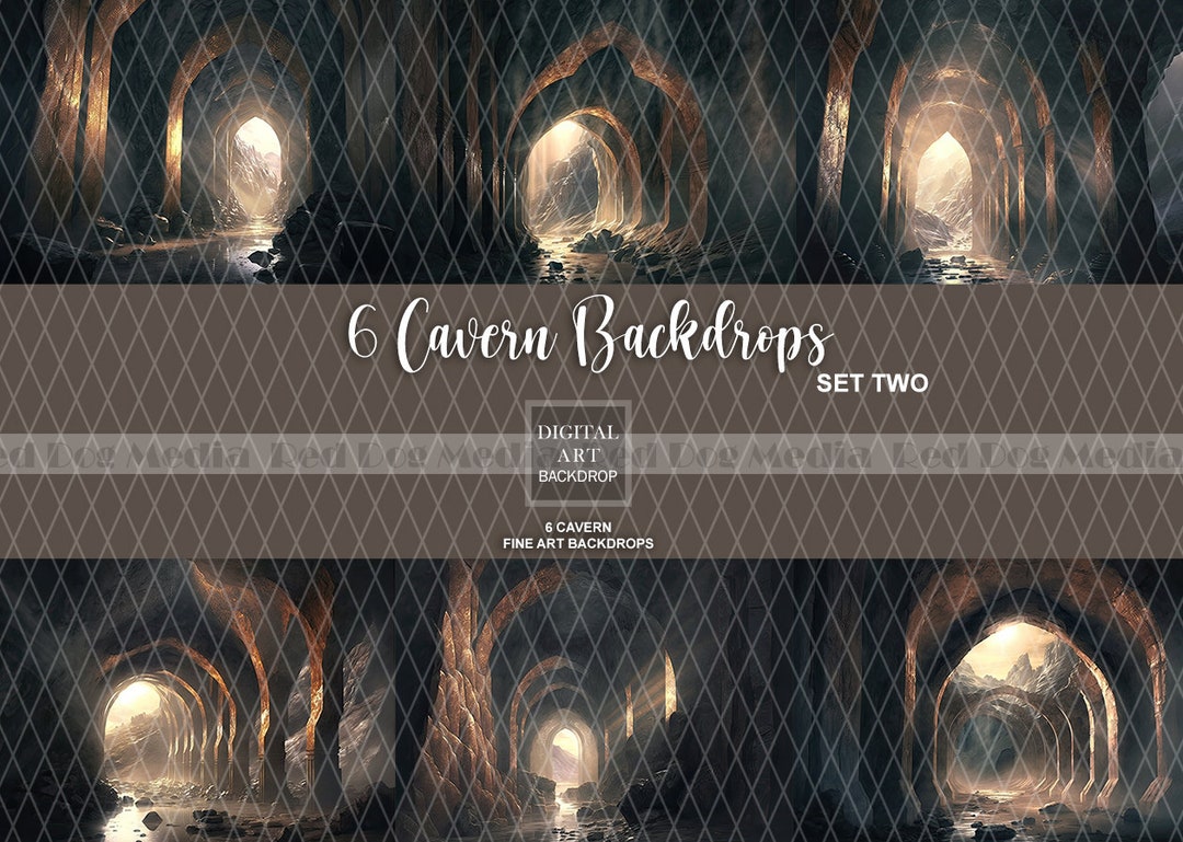 6 Cavern Fine Art Backdrops set 02, Cavern Digital Backdrop, Cavern ...
