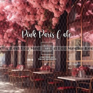 5 Pink Paris Café Fine Art Backdrops, Paris Backdrop, Paris Background ...