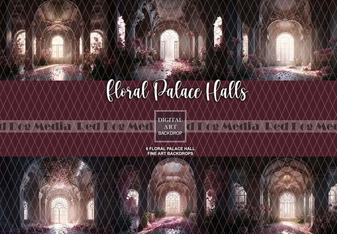 6 Floral Palace Halls Fine Art Backdrops, Floral Hall Backdrop, Floral ...