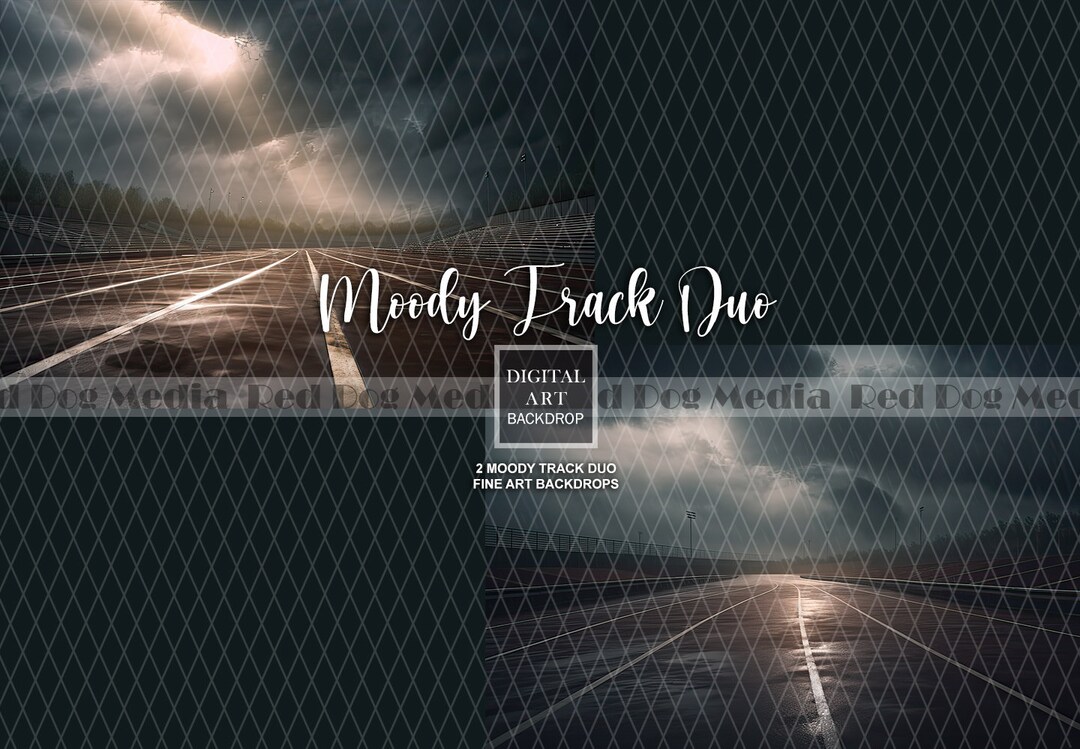 2 Moody Track Fine Art Digital Backdrop Duo, Track Backdrop, Fine Art Digital Backdrop, Photo ...