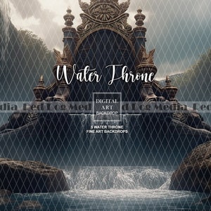 5 Water Throne Fine Art Backdrops, Throne Backdrop, Fantasy Fine Art ...