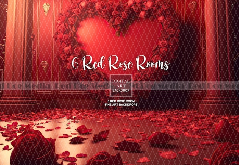 6 Red Rose Room Fine Art Backdrops White Window Collection - Etsy