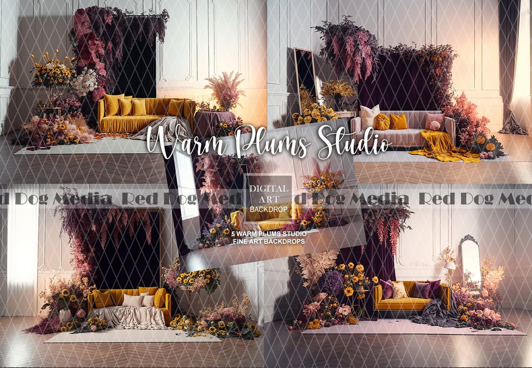 5 Warm Plums Studio Fine Art Backdrops, Studio Fine Art Digital ...