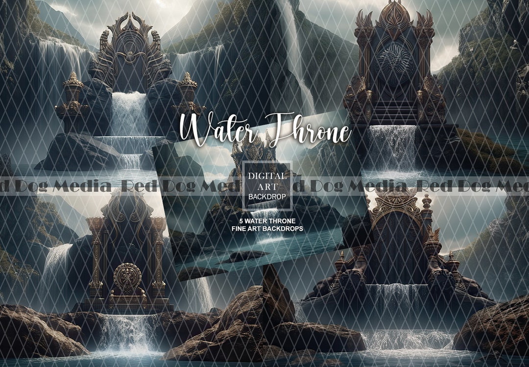 5 Water Throne Fine Art Backdrops, Throne Backdrop, Fantasy Fine Art ...