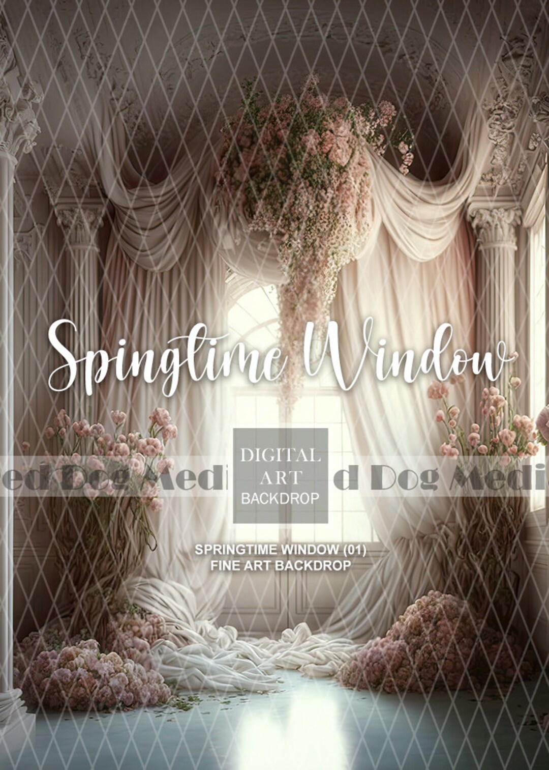 Springtime Window 01 Fine Art Backdrop, Baroque Fine Art Digital Backdrop, Fine Art Digital ...