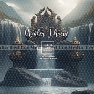 5 Water Throne Fine Art Backdrops, Throne Backdrop, Fantasy Fine Art ...