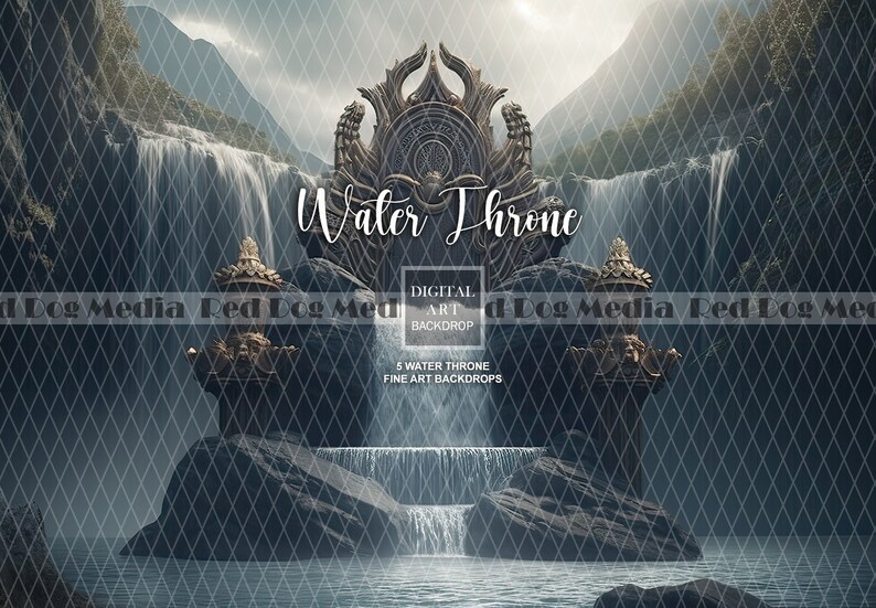 5 Water Throne Fine Art Backdrops, Throne Backdrop, Fantasy Fine Art ...