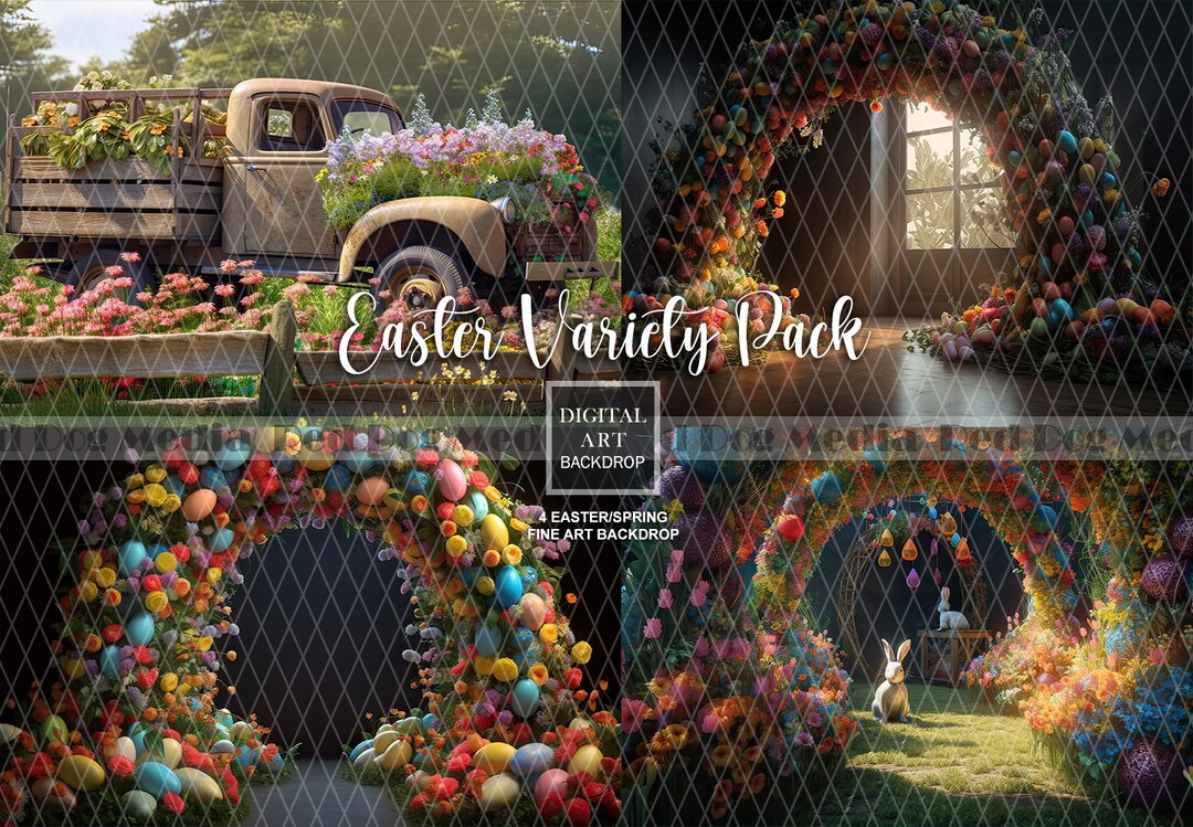 Easter Variety Pack of Fine Art Backdrops 4 Image, Fine Art Digital ...