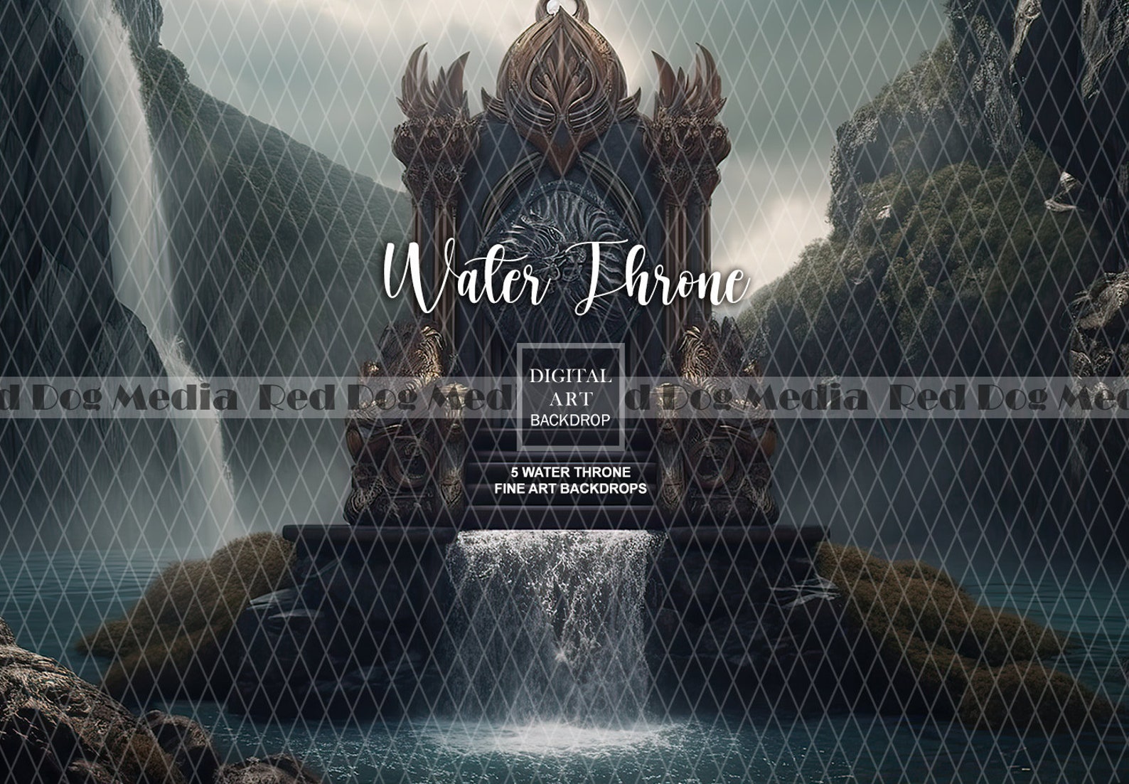 5 Water Throne Fine Art Backdrops, Throne Backdrop, Fantasy Fine Art ...