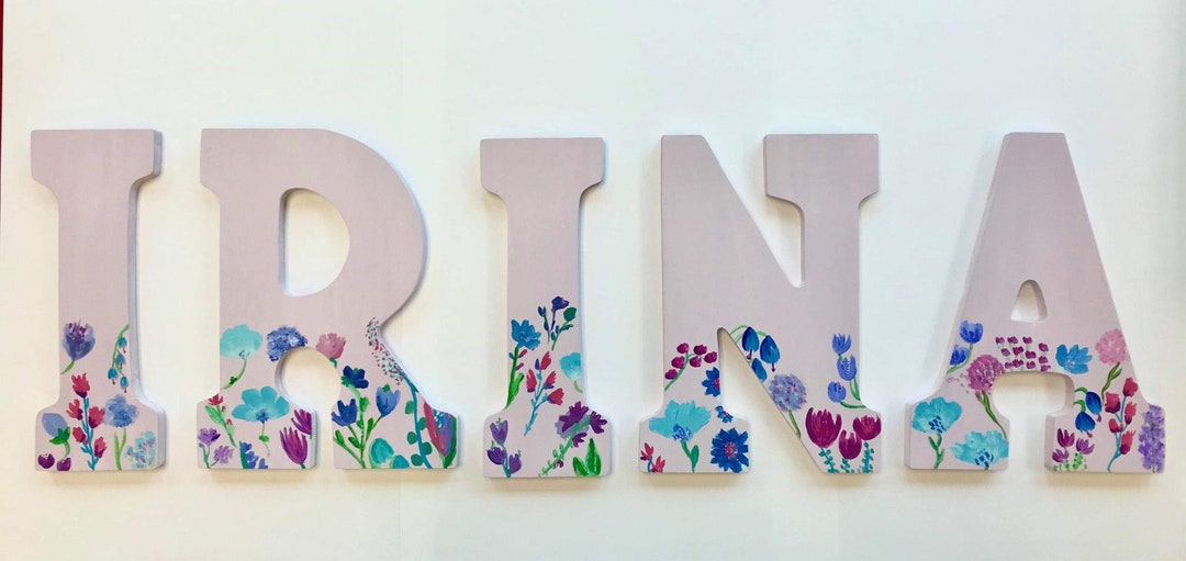 Floral- Feminine Painted Letters- Custom Made -other Patterns/motifs ...