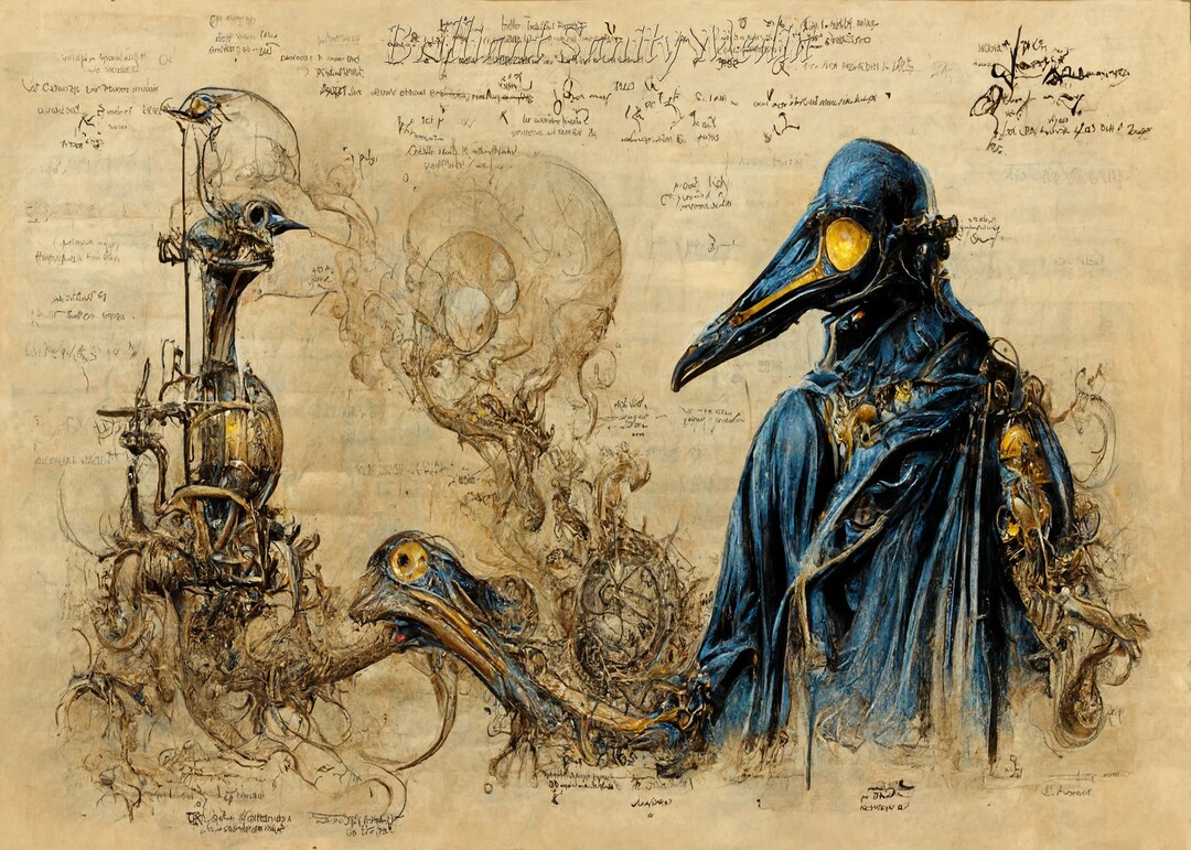 Vintage Plague Doctor Art Print V.7 Instant Download Printable Home ...