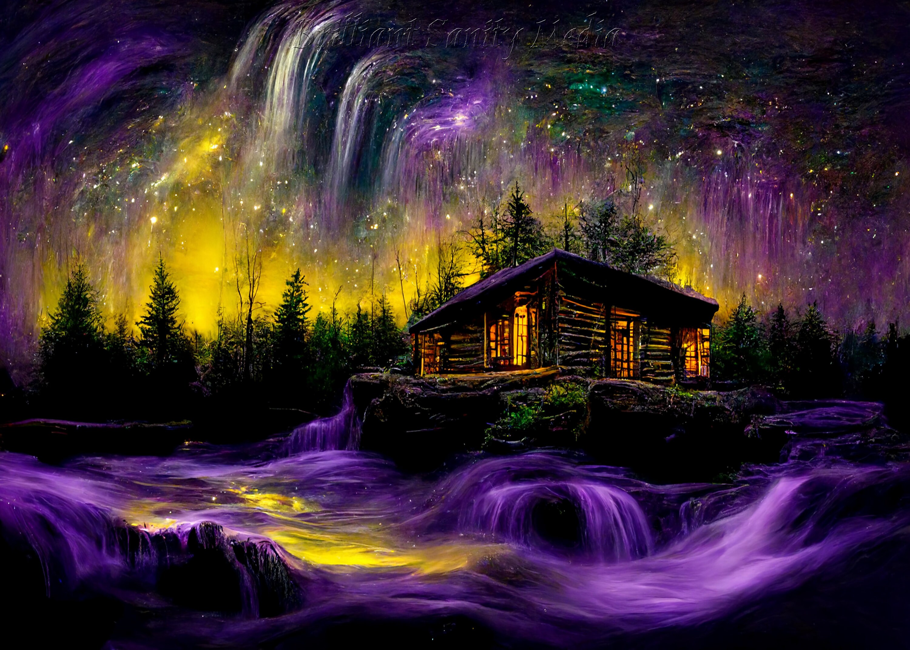 Little Cabin in the Cosmos Digital Print Downloadable Printable Home ...