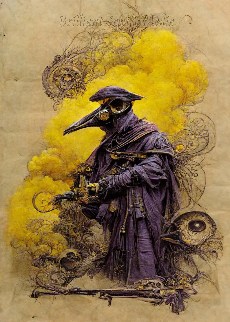Vintage Plague Doctor Art Print V.19 Instant Download Printable Home ...