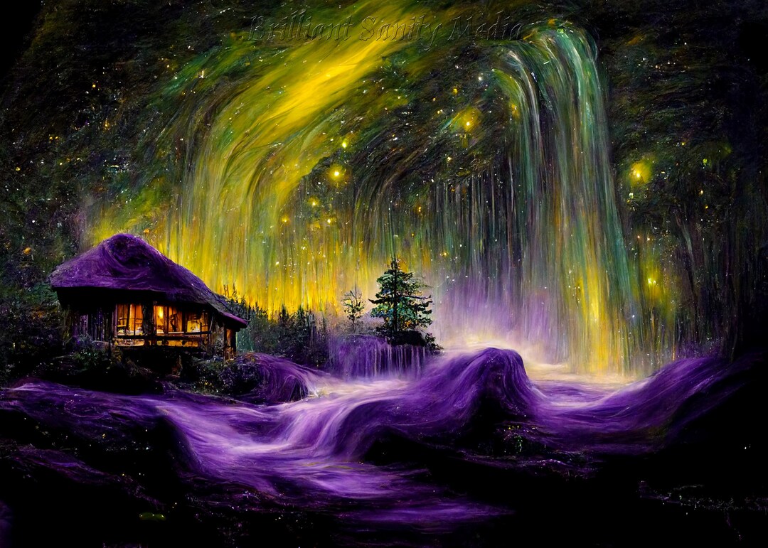 Little Cabin in the Cosmos Digital Print Downloadable Printable Home ...