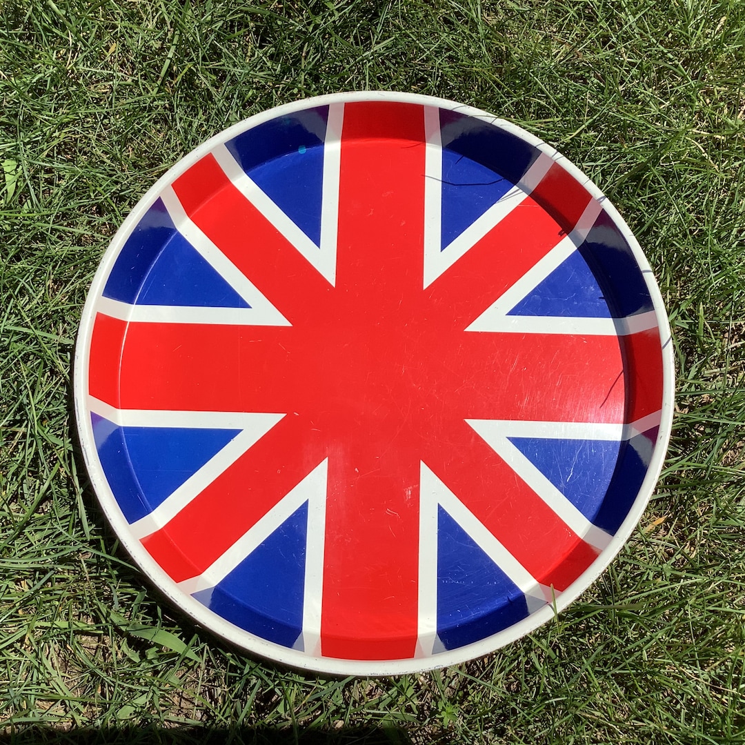 1960s 12 Round Metal Union Jack Serving Tray-free SHIPPING - Etsy