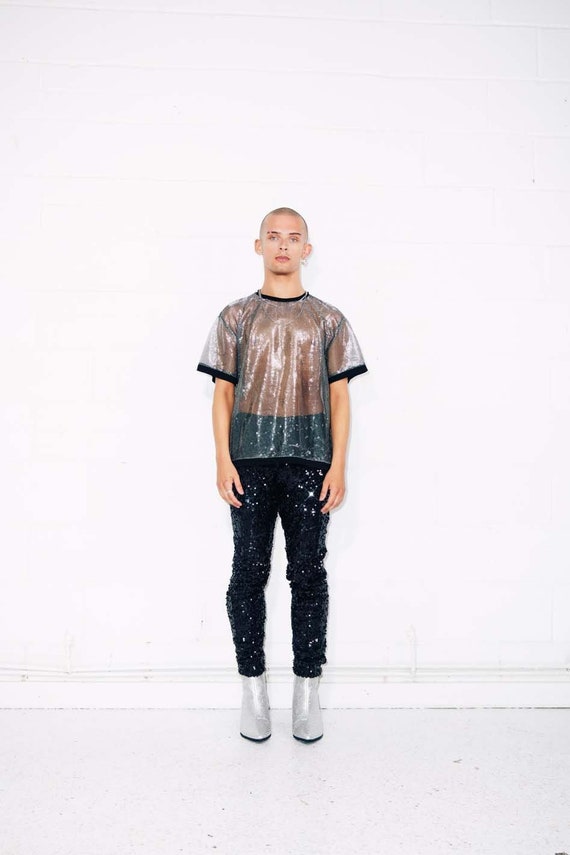 Mens Rave Shirt Burning Man T Shirt See Through Shirt Sheer - Etsy