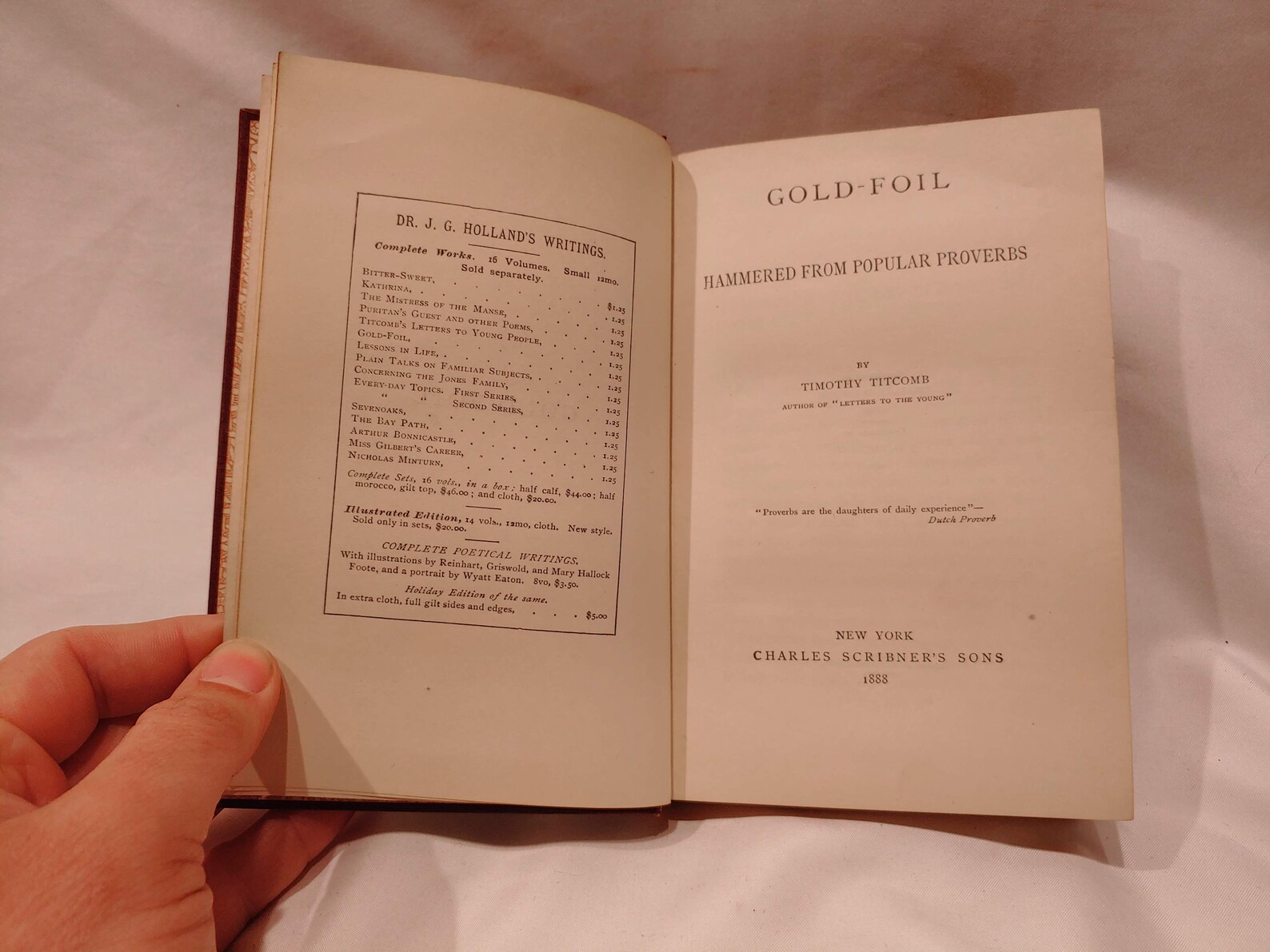 Antique Book Gold-foil by J.G. Holland Timothy Titcomb - Etsy