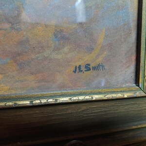 Fine Art - Signed J.L. Smith Antique 29.5" by 23.5" Framed Oil Painting ...