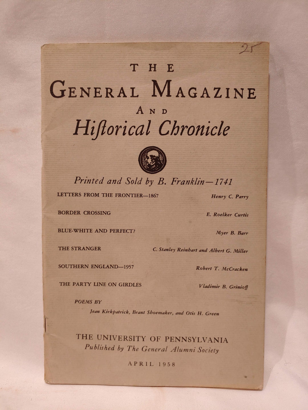 Antique Book - the General Magazine and Historical Chronicle Published ...