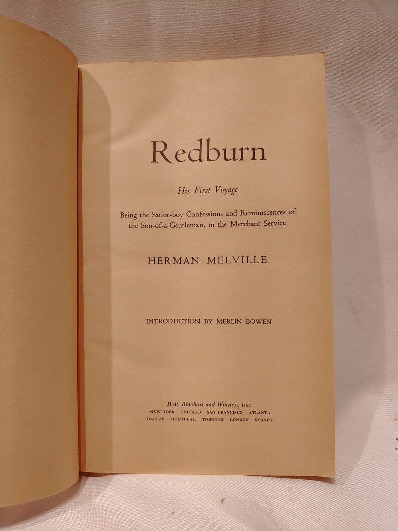 Redburn by Herman Melville Introduction by Merlin Bowen (1971) - Etsy