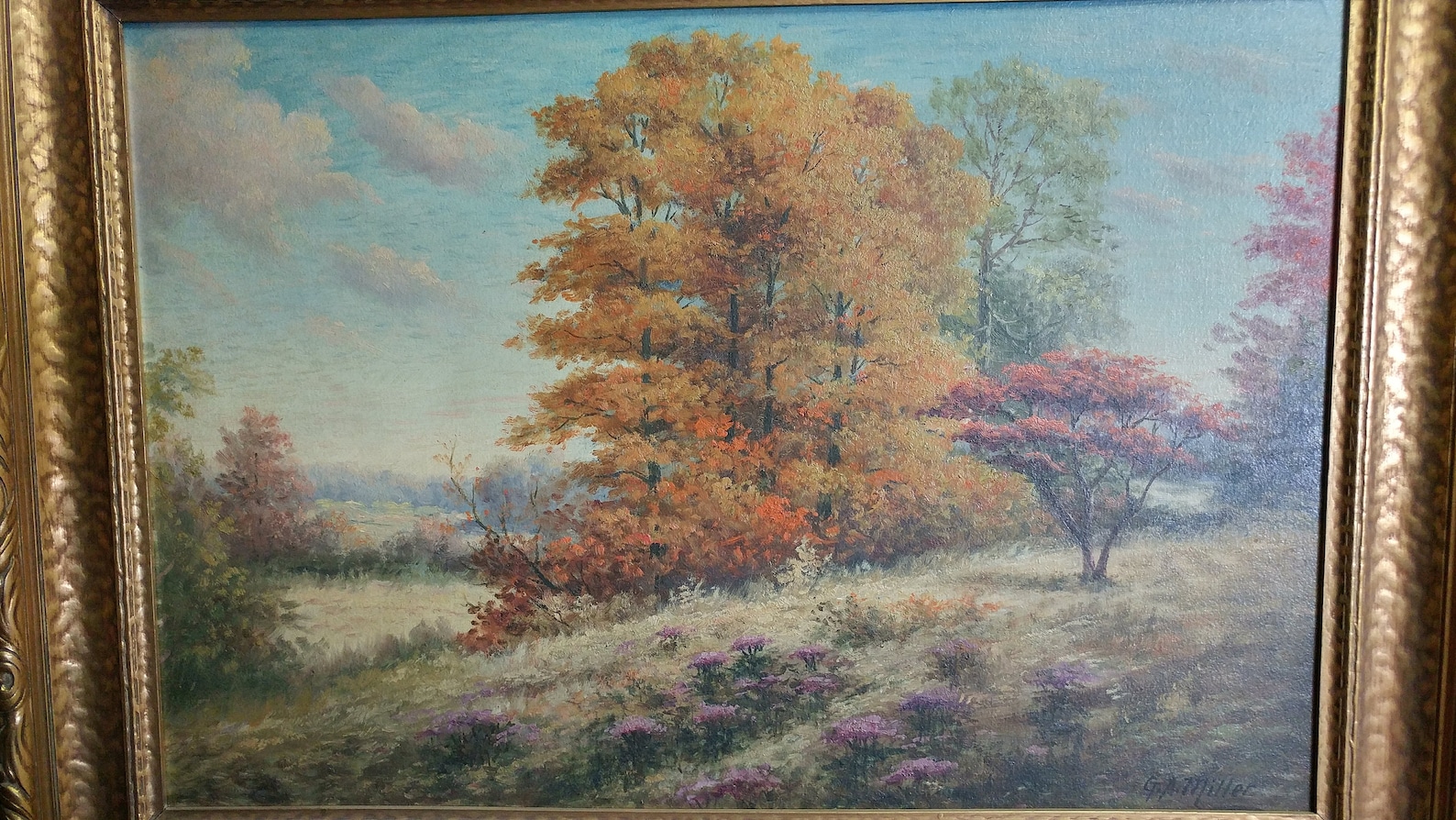 Fine Art - G.A. Miller SIGNED Original Antique Oil Painting, Framed ...