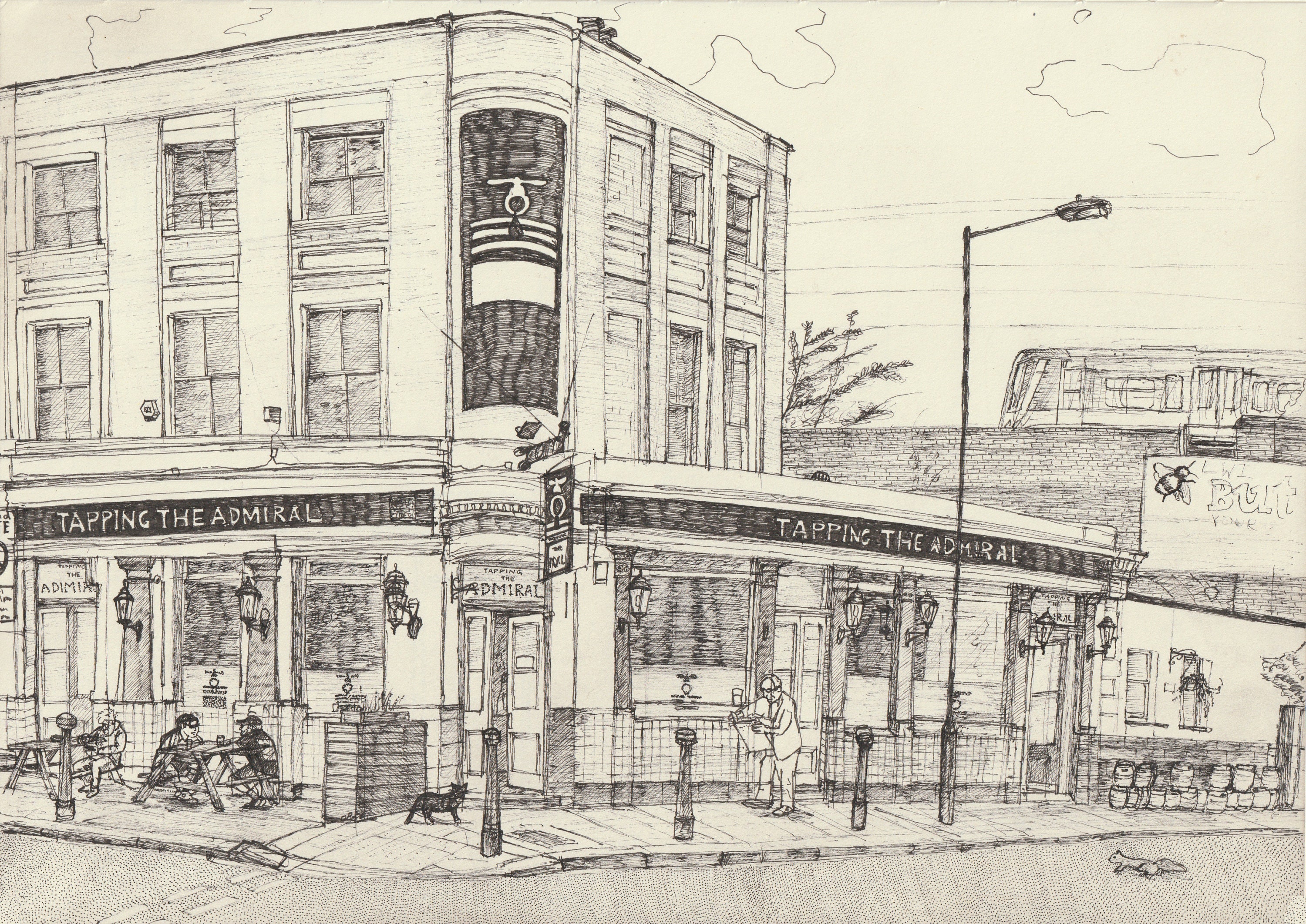 A4 Art Print - 'tapping the Admiral' Pub, Kentish Town, London Pub ...