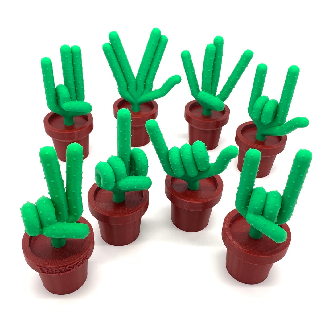 Middle Finger Cactus, Peace Sign, Rock N Roll Horns Cactus Plant 3D ...