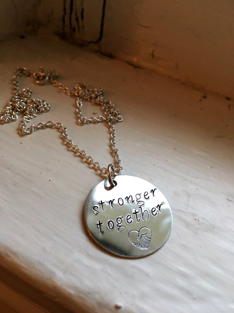Pendant 'stronger Together' Hand Stamped Necklace. - Etsy