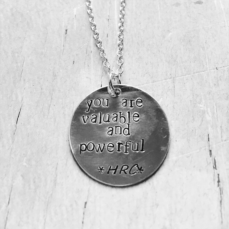 Hand Stamped Hillary Clinton Quote Pendant Necklace. Proceeds to ...
