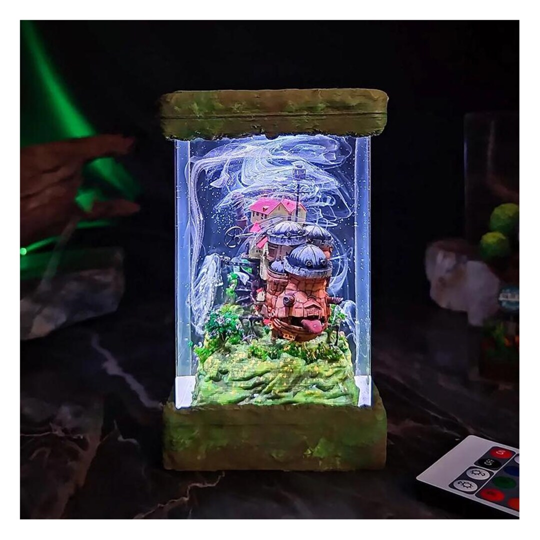 How.l's Moving Cas.tle Movie Epoxy Resin Lamp, Resin Art, Custom Epoxy ...