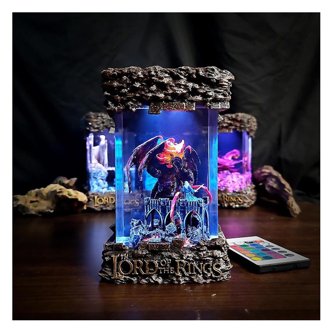 Bal.rog Resin Lamp, Resin Wood Lamp, Desk Lamp, Handcrafted Gifts, L.0 ...