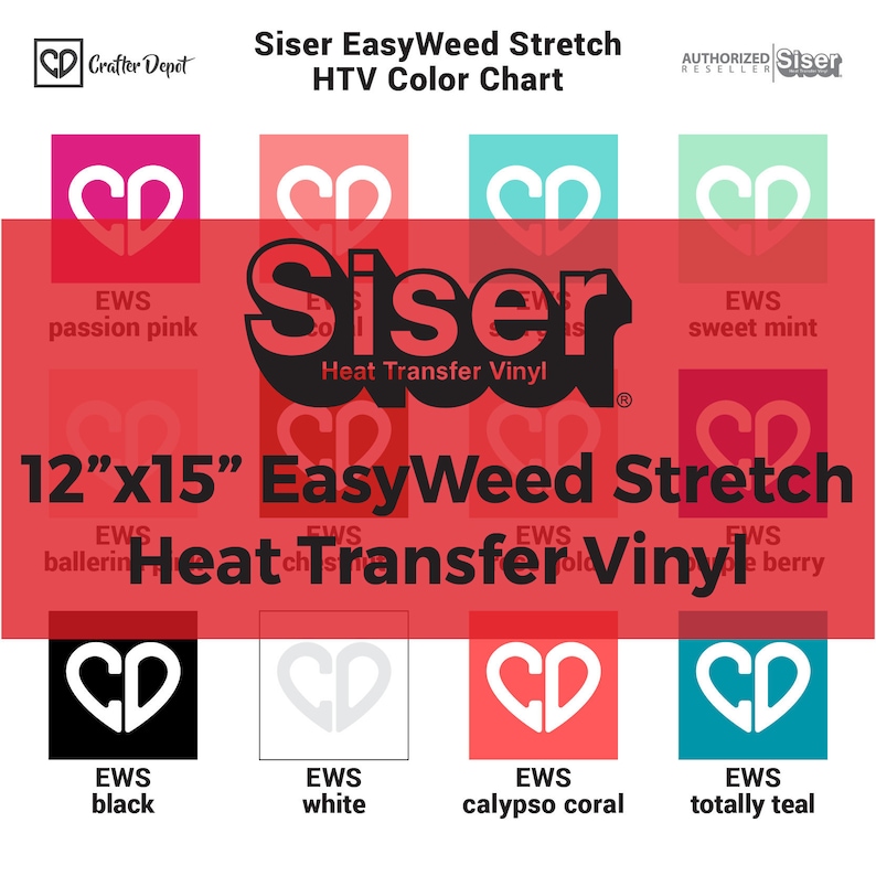 Siser Easyweed Stretch HTV - 12"x15", Heat Transfer Vinyl Sheets, Iron ...